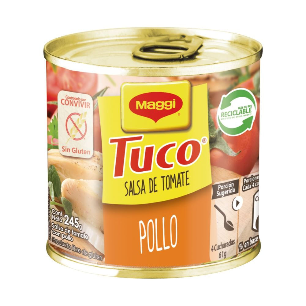 Salsa de tomate tuco con pollo lata | Alvi